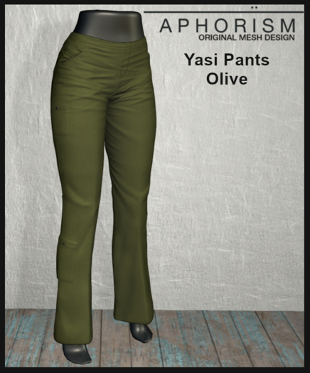 Second Life Marketplace - !APHORISM! - Yasi Pants - Olive